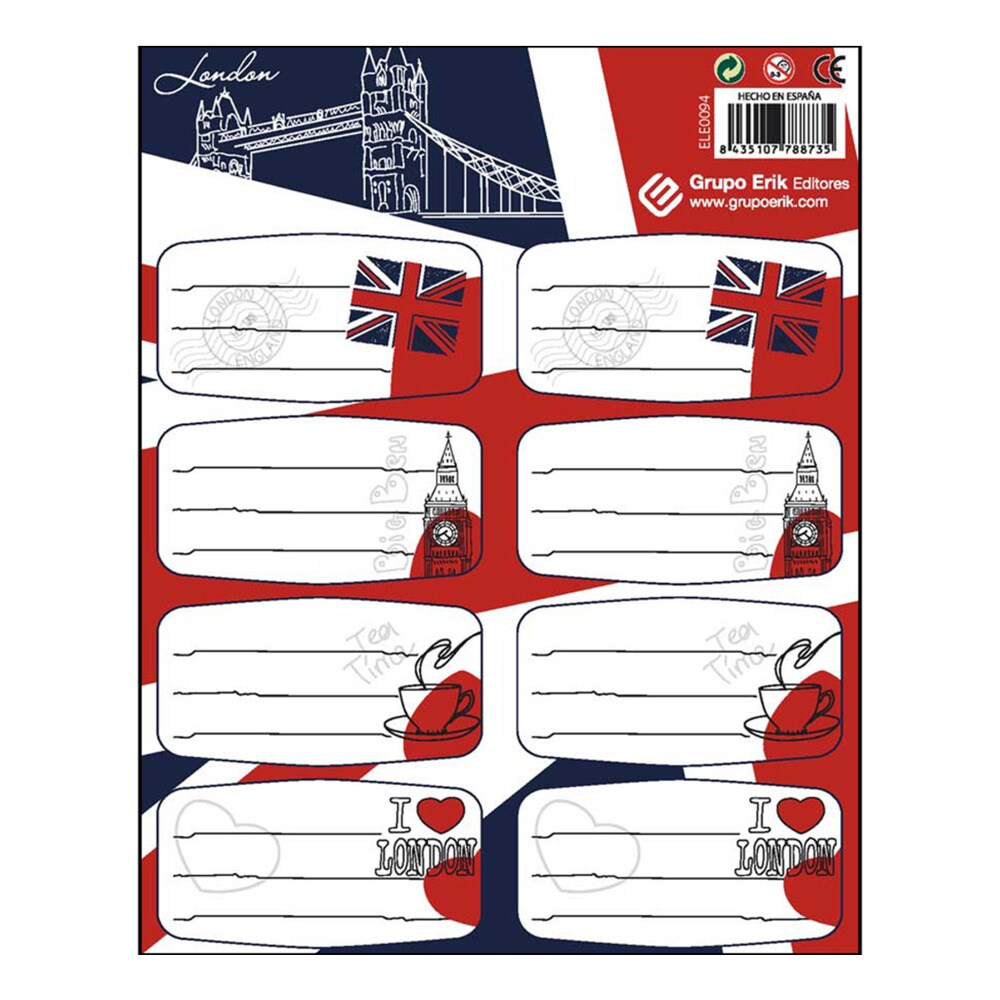 Etiquetas Labels grandes Londres Erik