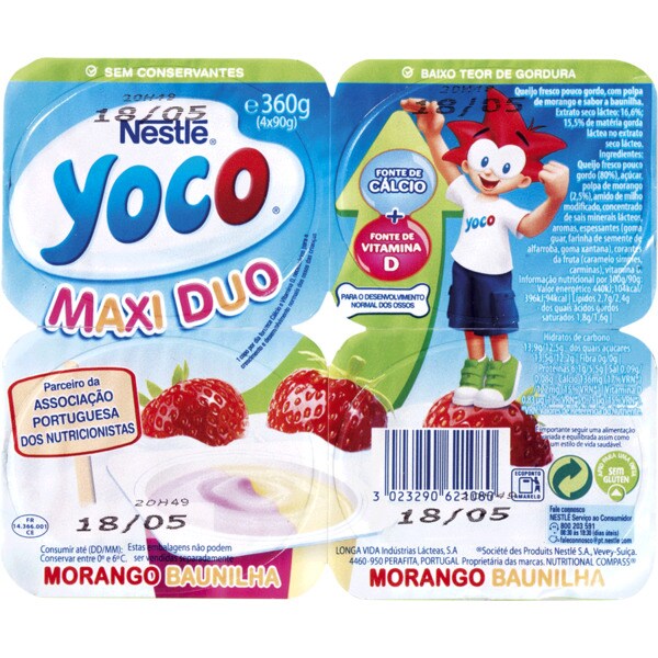Comprar Petit Suisse de Morango e Baunilha Pack 4 embalagem 90 g · Yoco ...