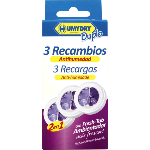 Comprar Anti-Humidade Mini de Lavanda Recarga Pack 3 75 g · Humydry ...