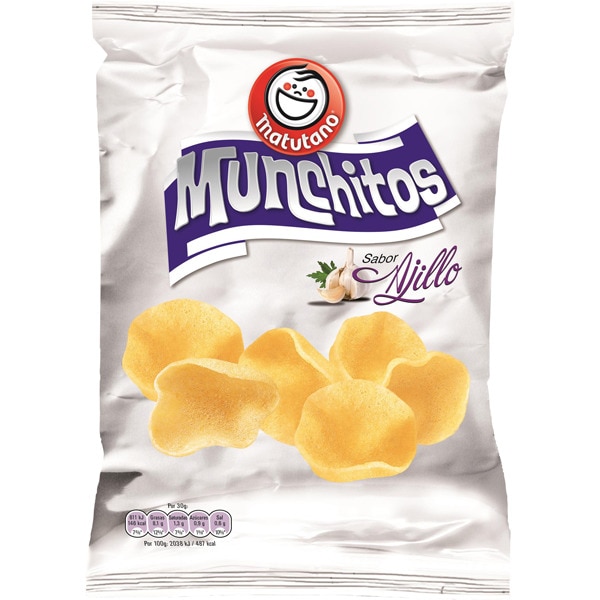 Munchitos snack de patata sabor al ajillo bolsa 70 g · MATUTANO ...