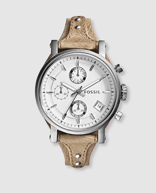 Reloj de mujer Fossil ES3625 Originial Boyfriend de piel marrón ...