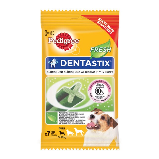 Snack para perros mini y pequeños Pedigree Dentastix Fresh · Mascotas ...