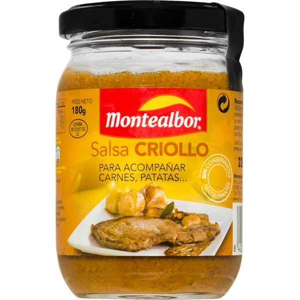 Comprar Salsa criollo envase 180 g · MONTEALBOR · Supermercado Hipercor