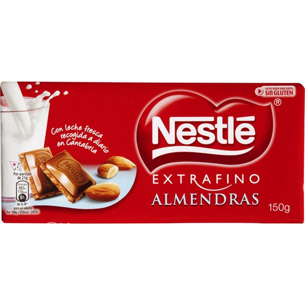 milk chocolate with almonds tablet 123 g · NESTLE EXTRAFINO ...