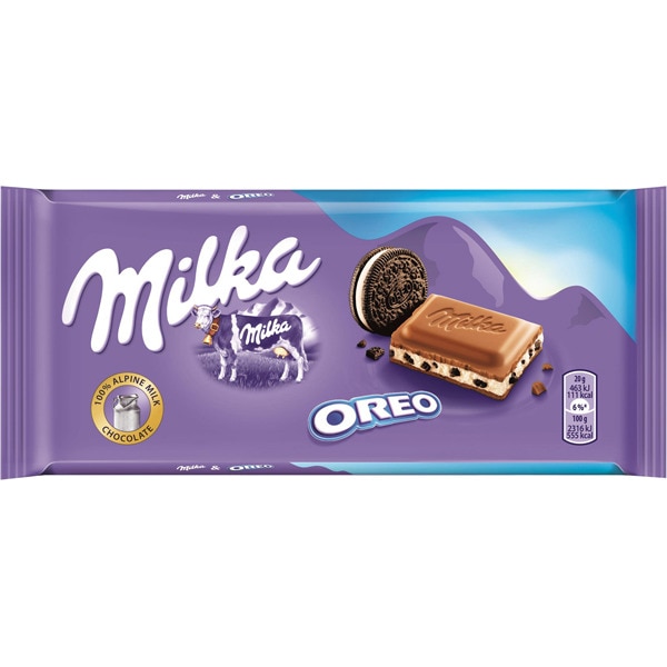 chocolate con leche relleno de galletas Oreo tableta 100 g · MILKA ...