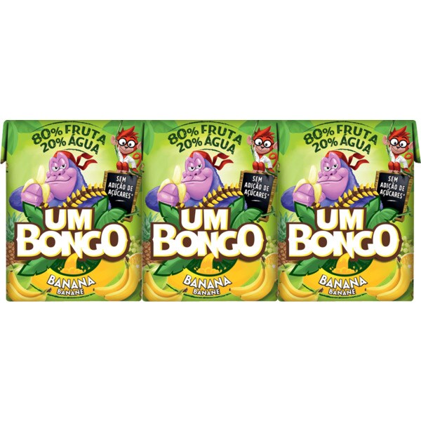 Sumo de Banana sem Açúcar Pack 3 embalagem 20 cl · Um Bongo ...