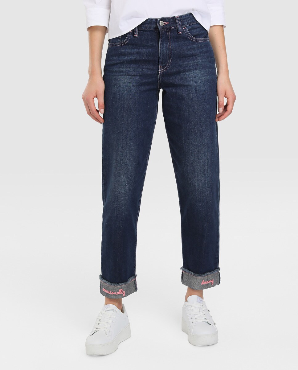 Emporio Armani women's cropped jeans with embroidered hem · Emporio ...