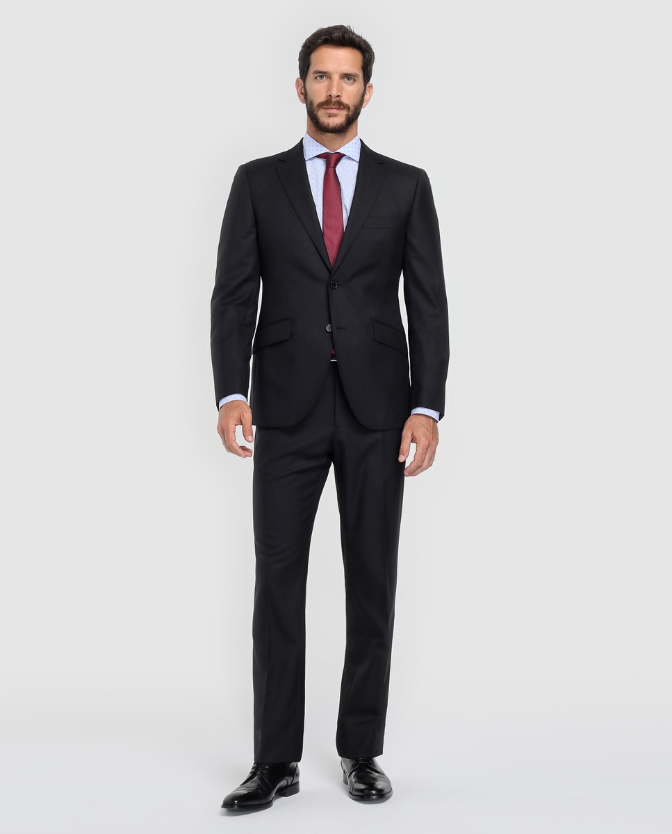 Fato de homem Dustin regular liso preto · Moda e Acessórios · El Corte ...