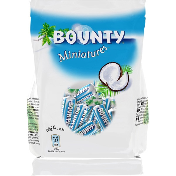 Buy Miniatures mini chocolate bars with coconut bag 198 g · BOUNTY ...