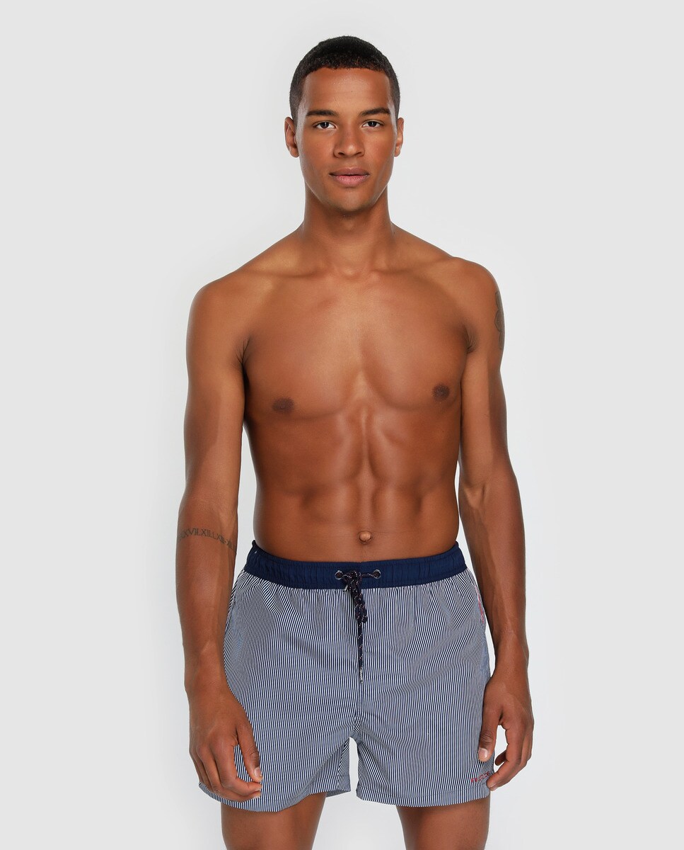 Bañador Bermuda De Hombre Nudos De Rayas Azul Marino · Nudos · Moda