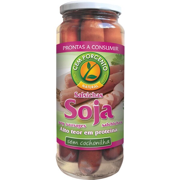 Salsichas De Soja 5 Unidades Frasco 390 G Cem Porcento Supermercado