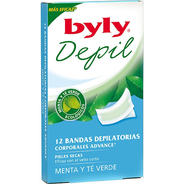 Bandas de cera depilatoria corporales con menta y té verde caja 12 ...