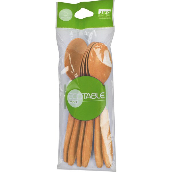 Compostable orange spoons packet 6 units · ECOTABLE · Supermercado El ...