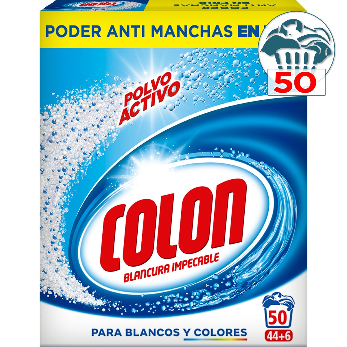 Detergente polvo activo maleta 50 cacitos · COLON · Supermercado El ...