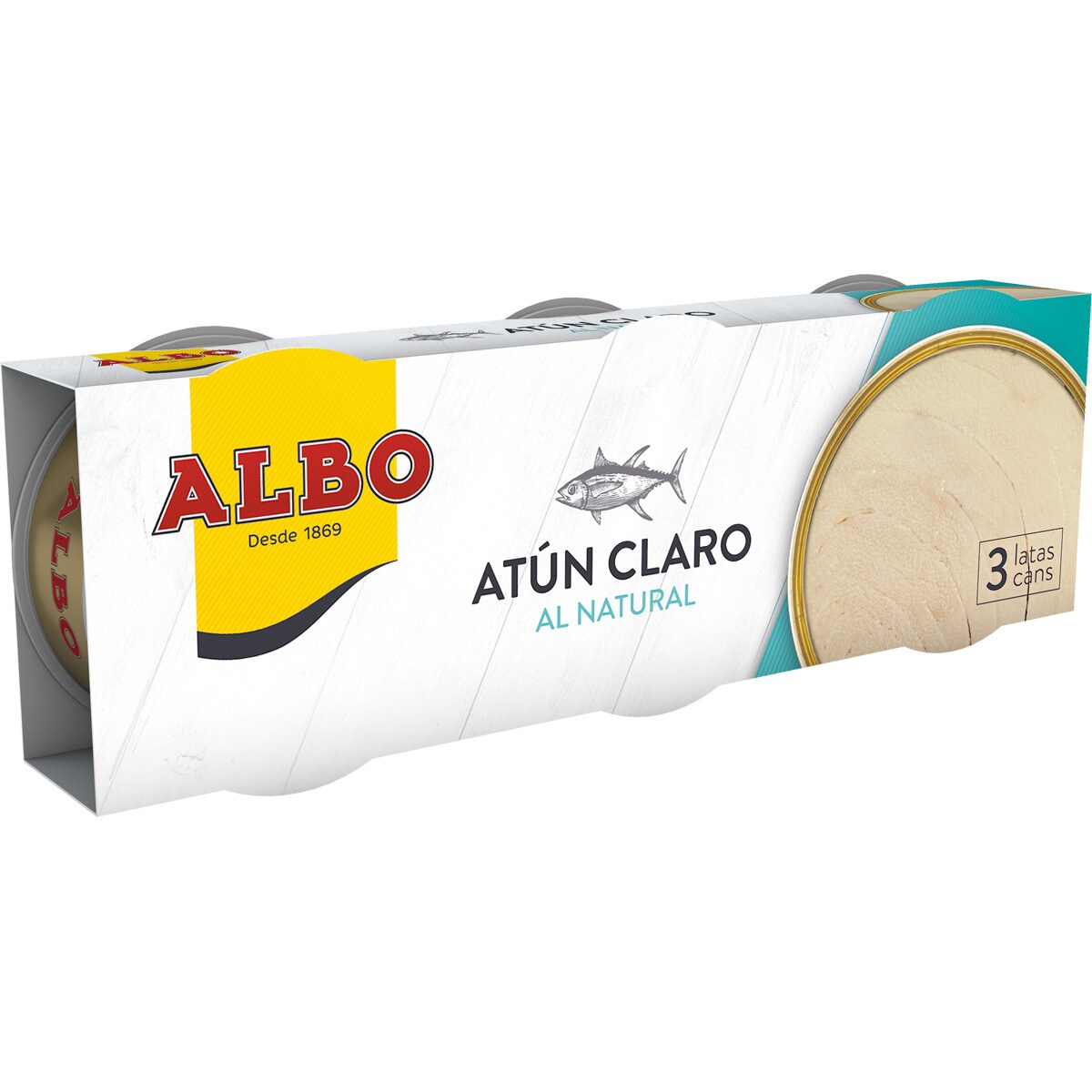 Atún claro al natural pack 3 latas 65 g neto escurrido · ALBO ...