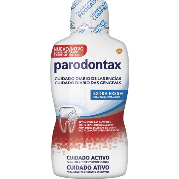 Elixir Extra Fresh Cuidado Ativo embalagem 500 ml · Parodontax ...