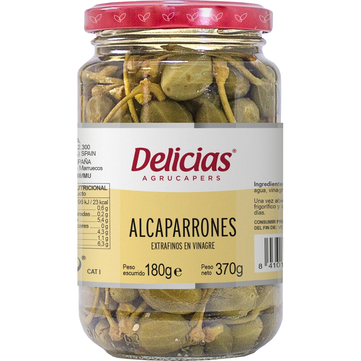 Alcaparrones extrafinos en vinagre frasco 180 g neto escurrido ...