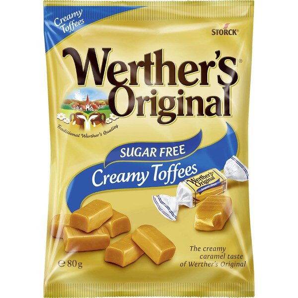 Buy Creamy chewy toffee sweets, sugar-free bag 80 g · WERTHER'S ...