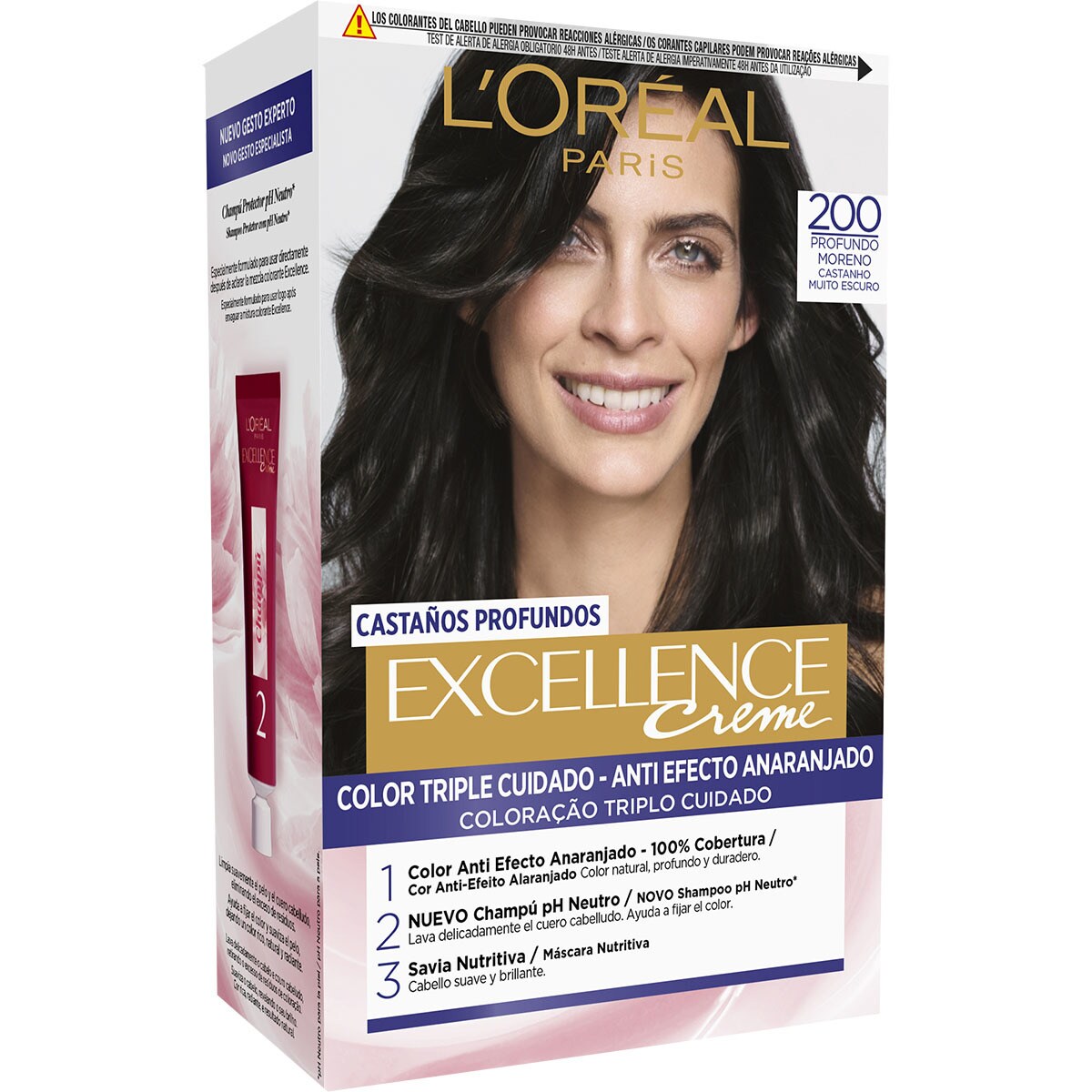 Buy Creme no. 200 Deep Brown triple care permanent hair colour box 1 ...