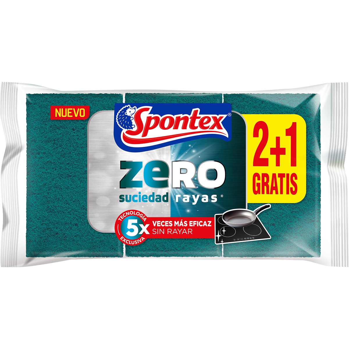 Estropajo con esponja Zero suciedad y rayas bolsa 2 unidades · SPONTEX ...