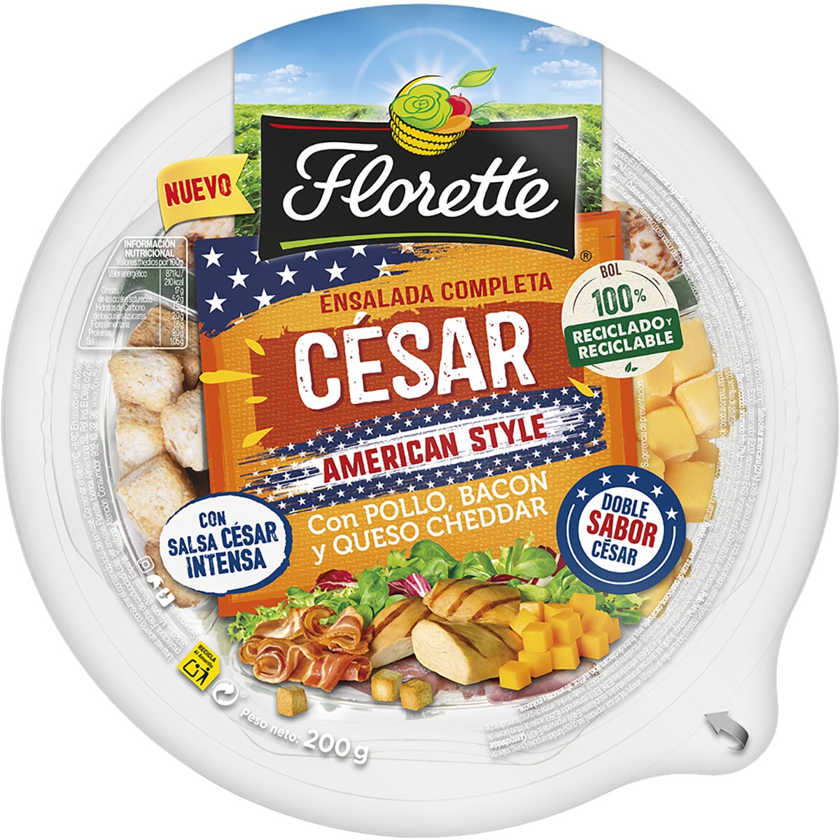 Comprar Ensalada Completa César American style con pollo, bacon y queso ...