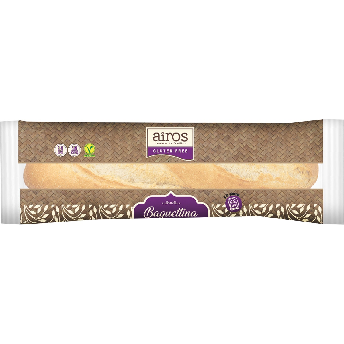 baguettina de pan sin gluten y sin lactosa envase 85 g · AIROS ...