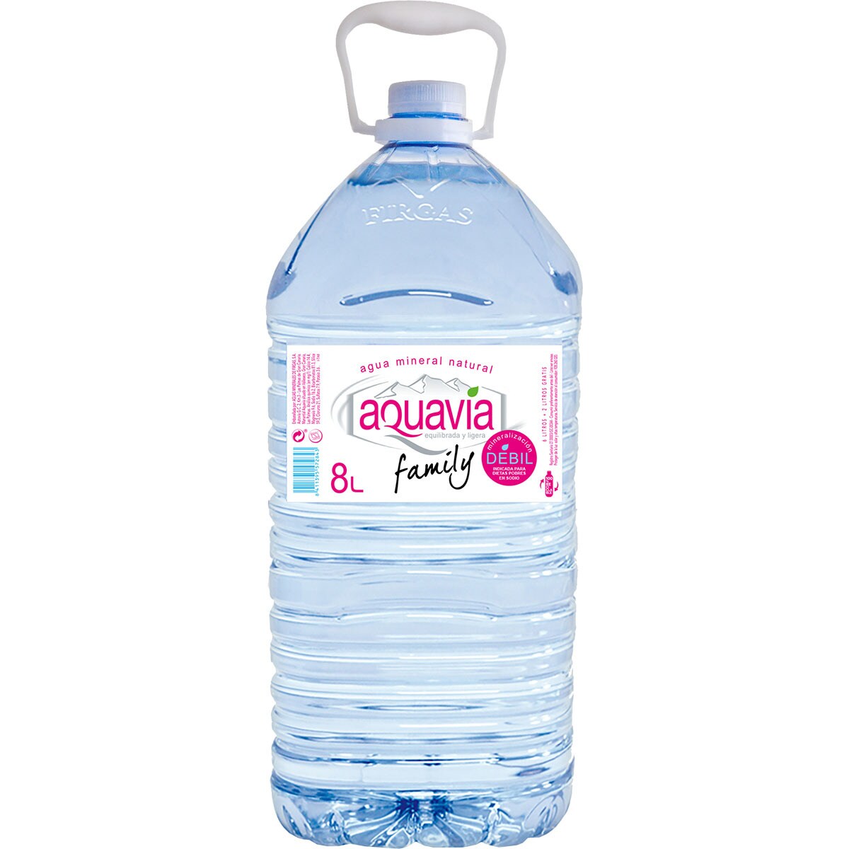 Agua mineral natural de mineralización débil garrafa 8 l · AQUAVIA ...