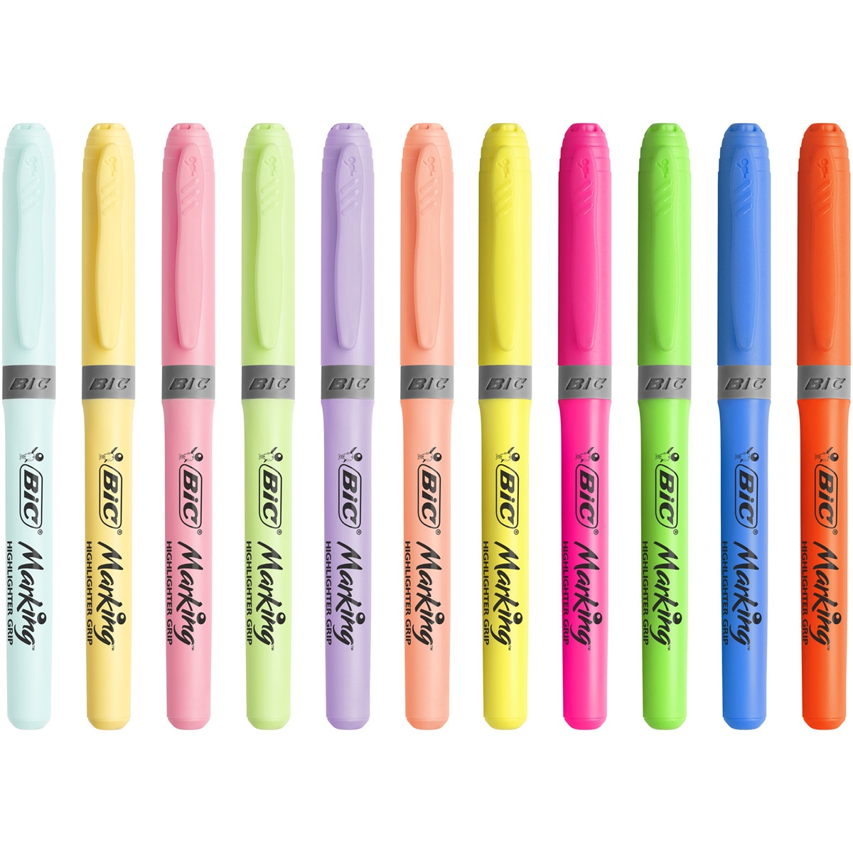 Pack de 12 Marcadores Fluorescentes Highlighter Grip BIC · Papelería ...