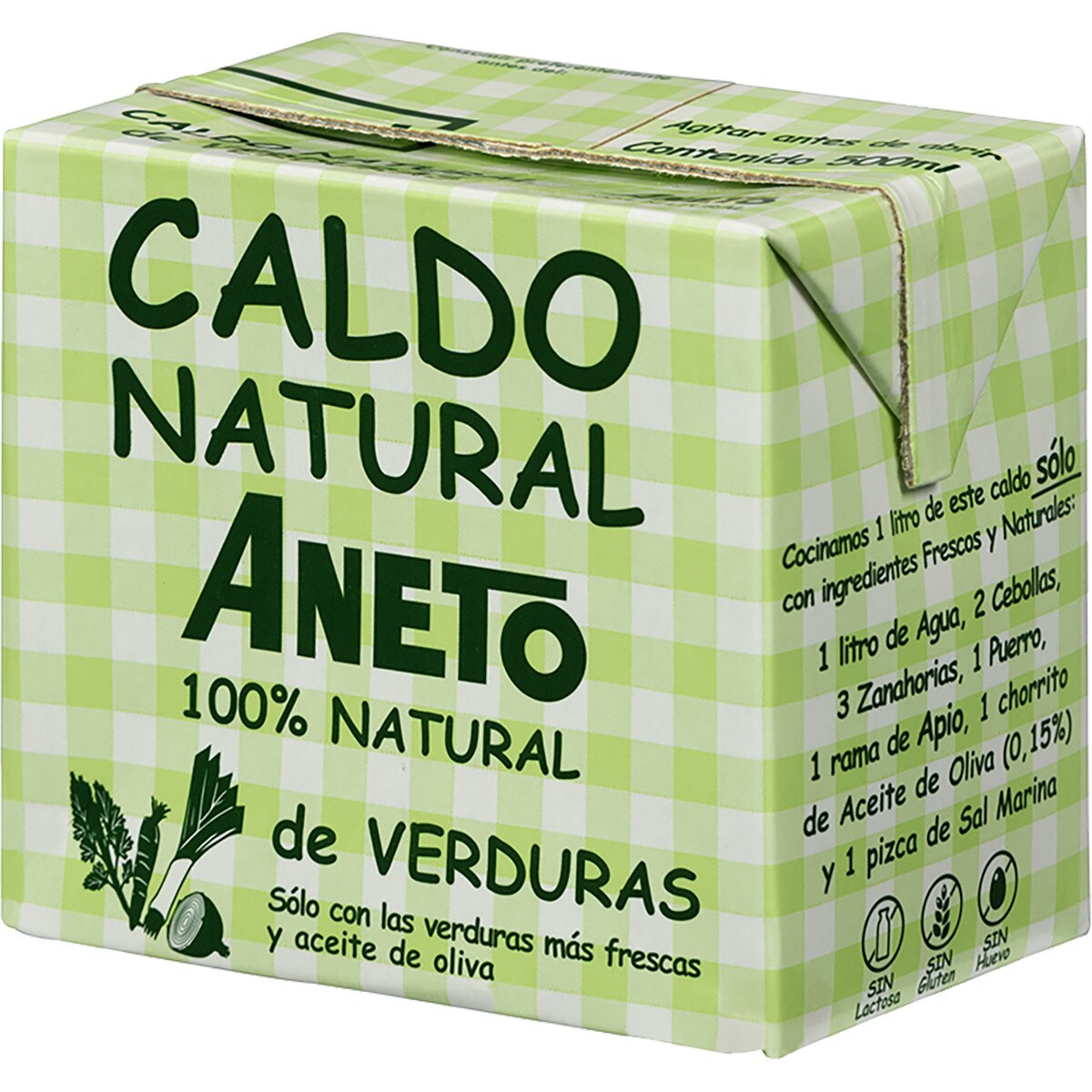 Caldo de verduras 100% natural sin gluten y sin lactosa envase 500 ml ...