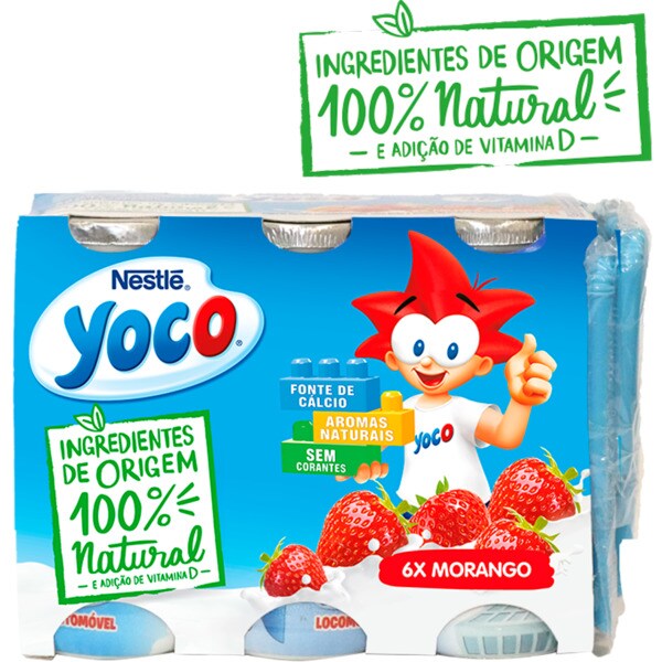 Comprar Iogurte Líquido de Morango Pack 6 embalagem 90 g · Yoco ...