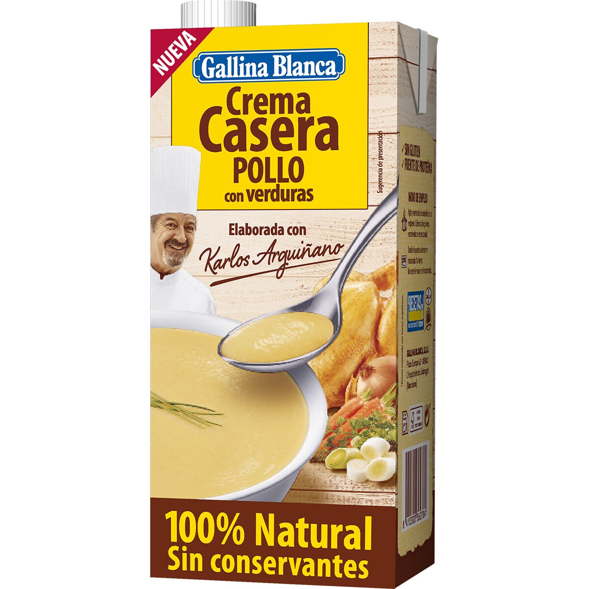 Comprar crema casera de pollo y verduras envase 1 l · GALLINA BLANCA ...