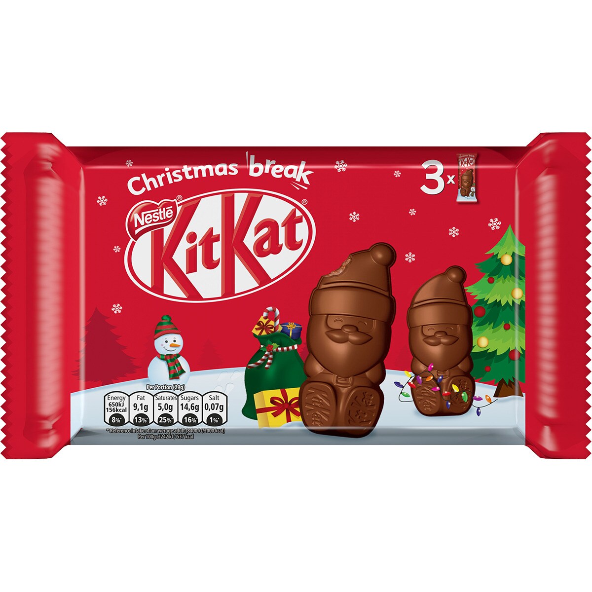 Santa Claus galletas recubiertas de chocolate envase 3 unidades ...