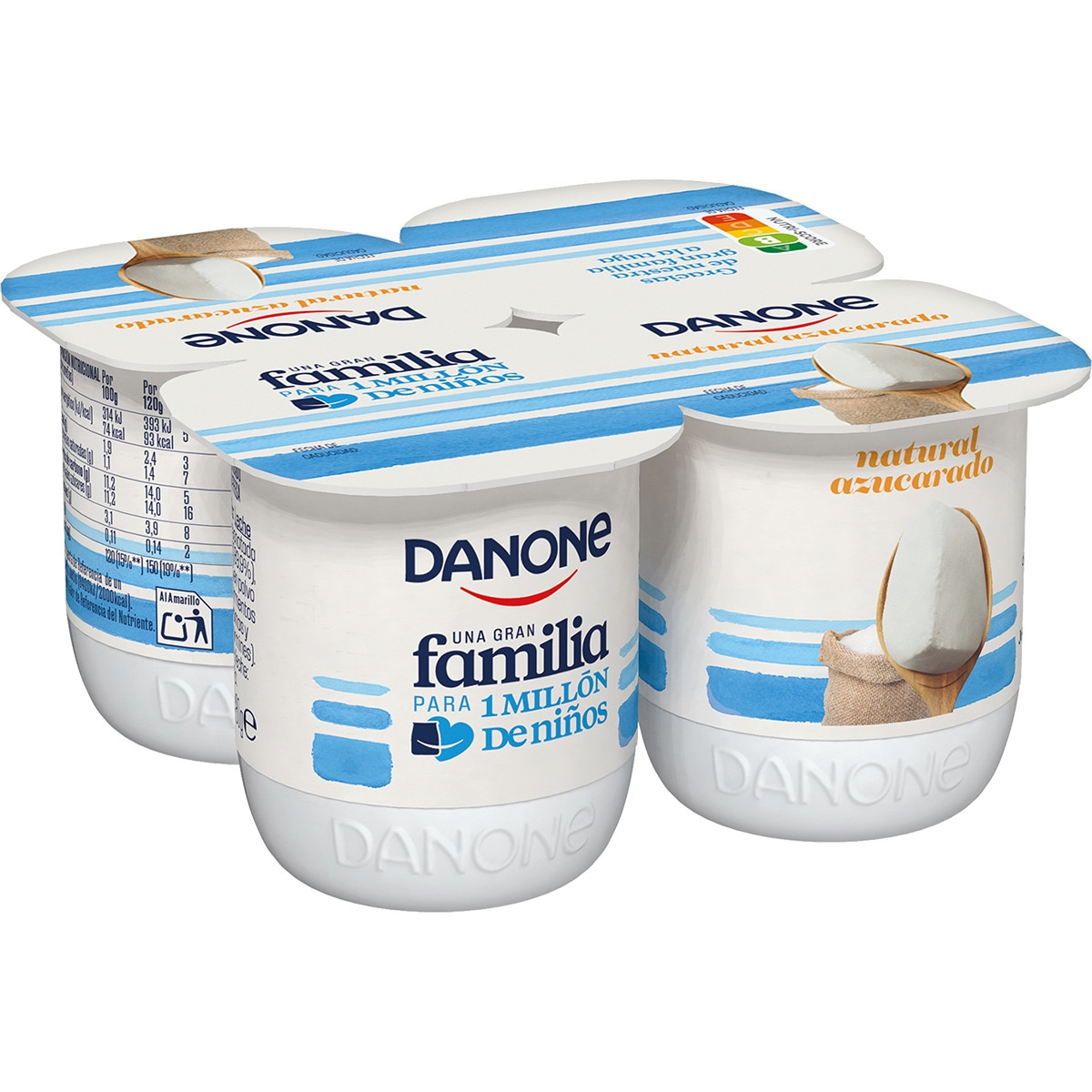 Comprar yogur natural azucarado pack 4 unidades 120 g · DANONE ...