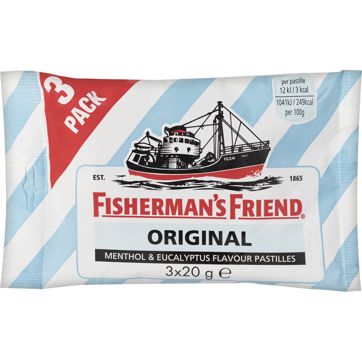 Original extra strong menthol and eucalyptus hard sweets, sugar-free 3 ...