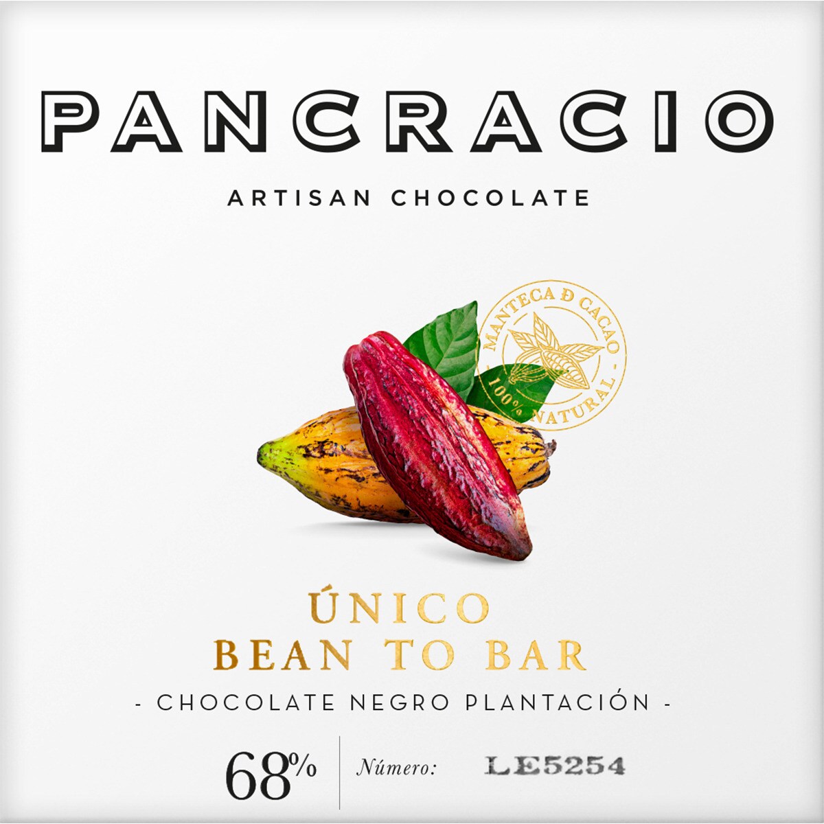 Único Bean to Bar 68% dark chocolate tablet 45 g · PANCRACIO ...