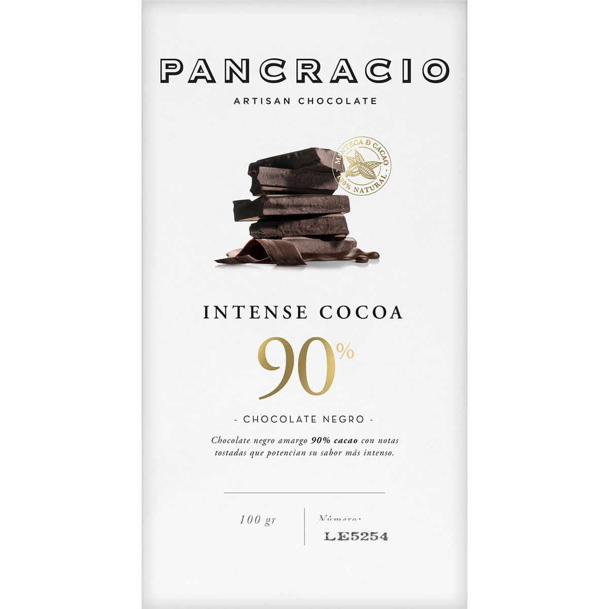 Comprar Chocolate negro 90% intenso tableta 100 g · PANCRACIO ...