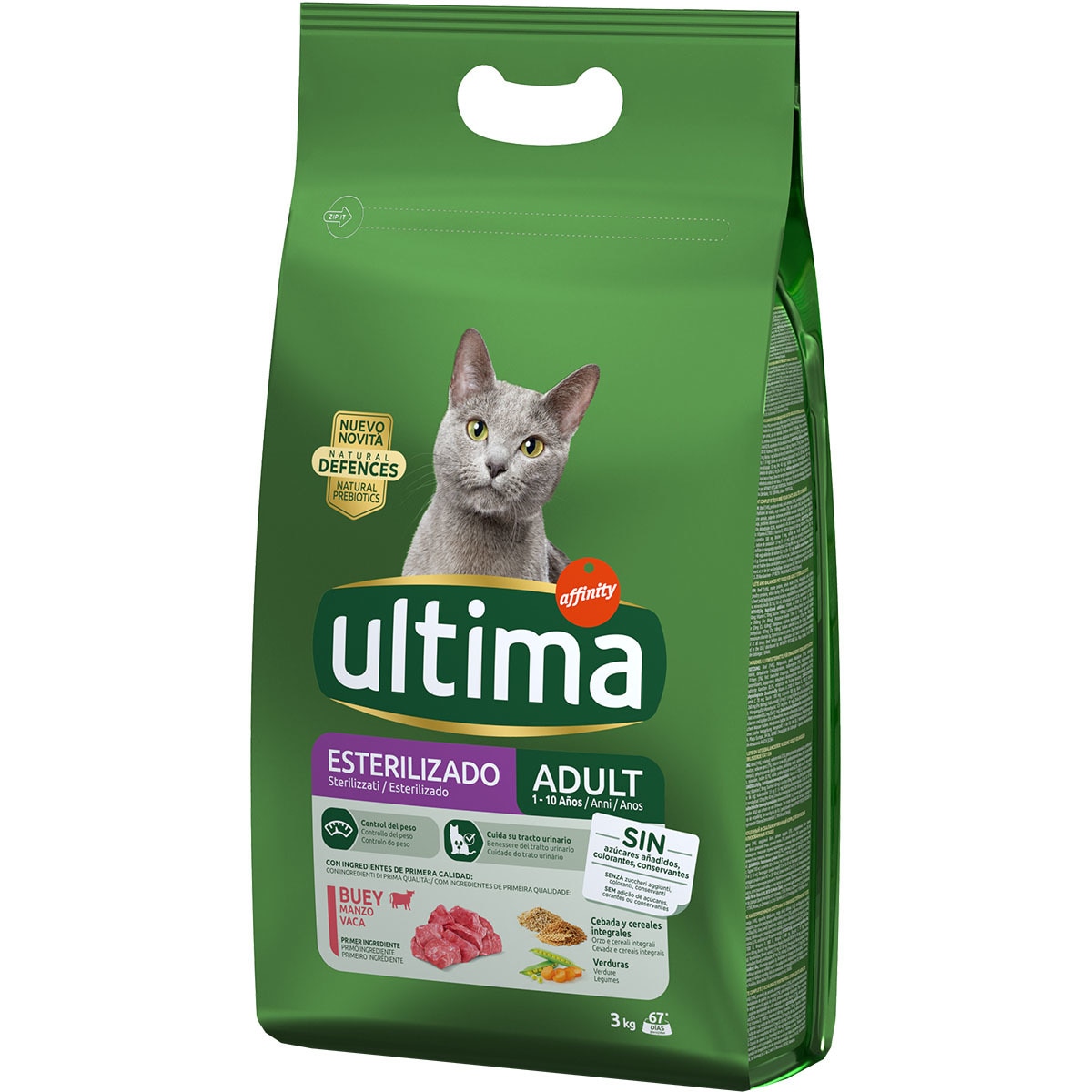 Sterilised Adult cat food with ox for sterilised adult cats bag 2,5 kg ...