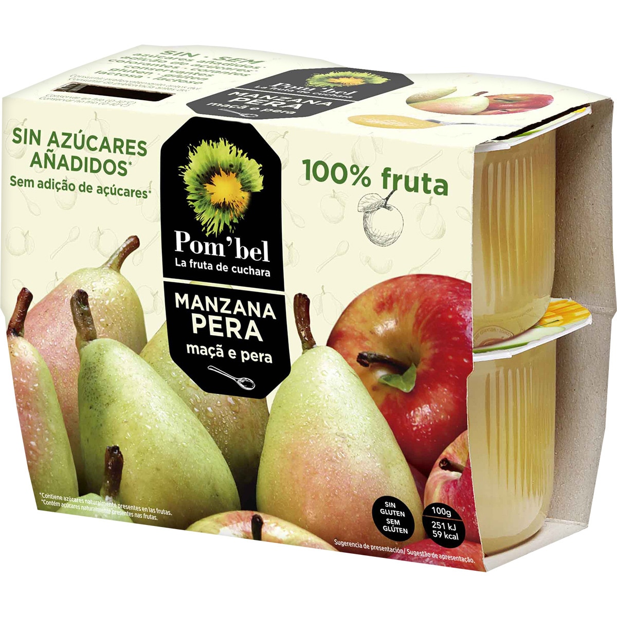 Comprar Compota de manzana y pera 100% frutas sin gluten pack 4 tarrina ...