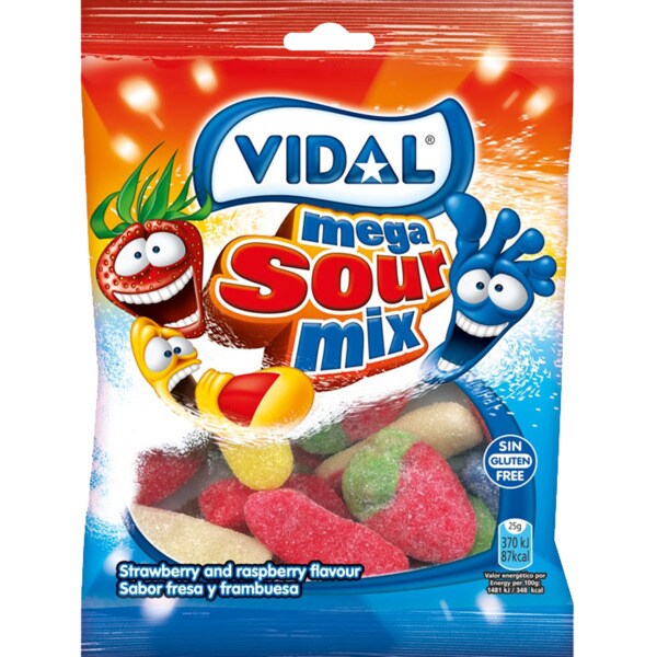 Comprar Gomas Mega Sortido Ácido embalagem 100 g · Vidal · Supermercado ...