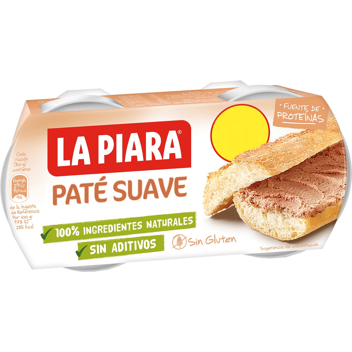 Paté de hígado de cerdo suave sin gluten pack 2 latas 75 g · LA PIARA ...