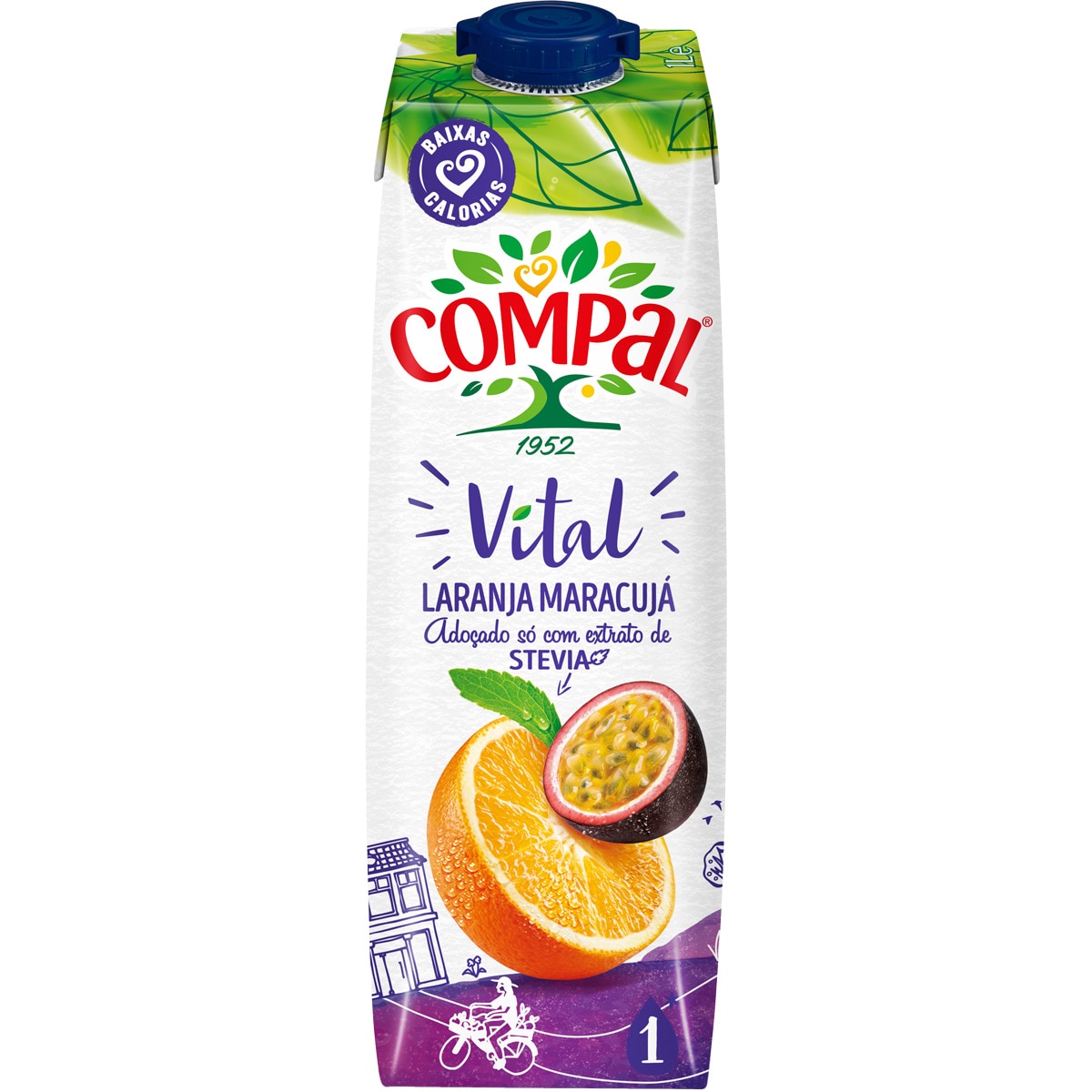 Néctar de Laranja Maracujá Vital embalagem 1 L · Compal · Supermercado ...