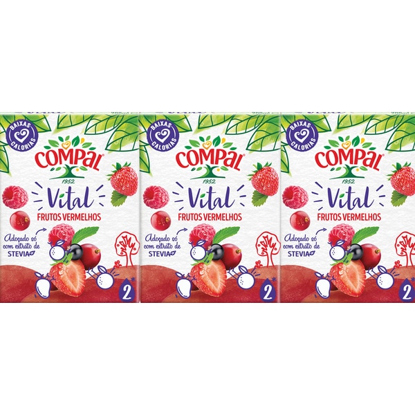 Frutos Vermelhos Vital Pack 3 embalagem 200 ml · Compal · Supermercado ...