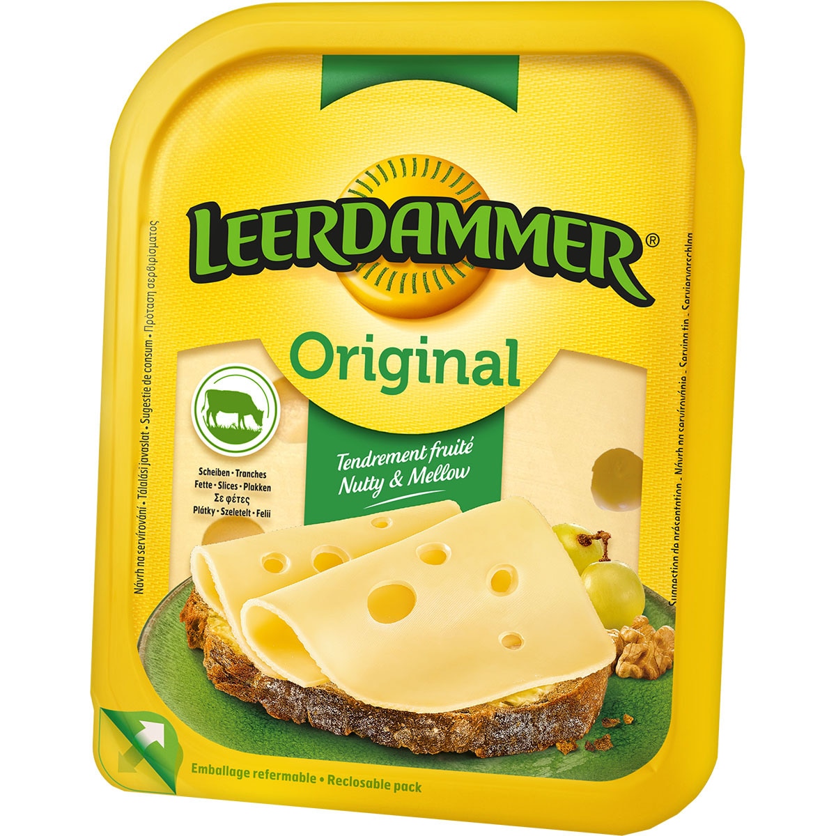 Semi-mature Dutch maasdam cow's cheese slices made with pasteurised ...