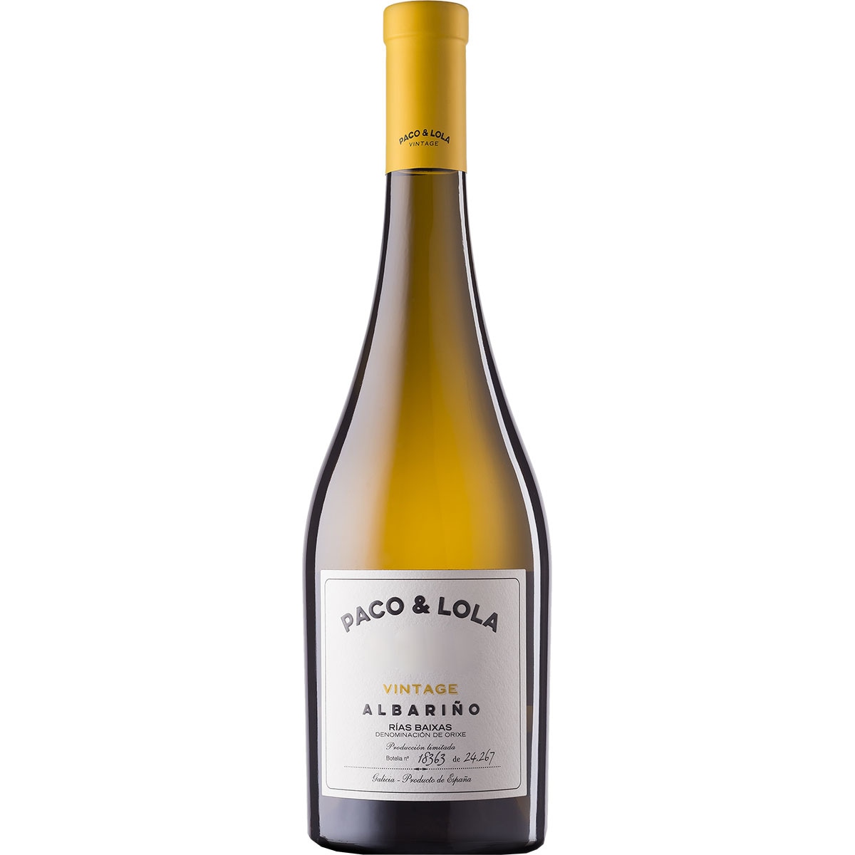 Vino blanco albariño Vintage DO Rías Baixas botella 75 cl · PACO & LOLA ...