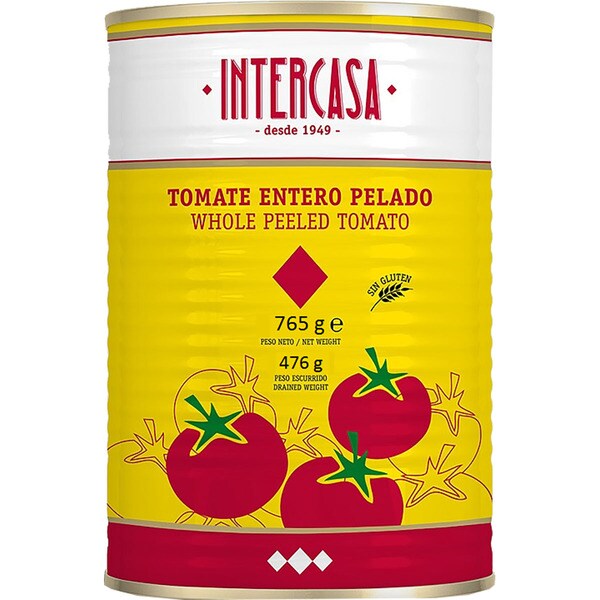 Tomate entero pelado sin gluten lata 765 g · INTERCASA · Supermercado ...