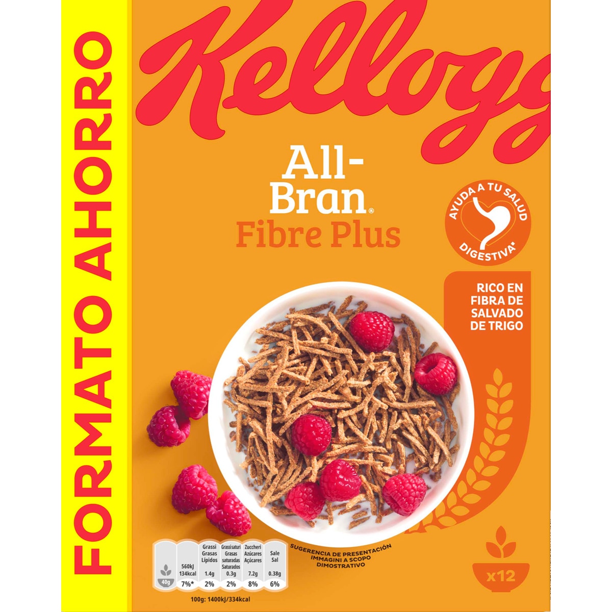 Cereais com Fibras Plus embalagem 500 g · Kellogg's All-Bran ...