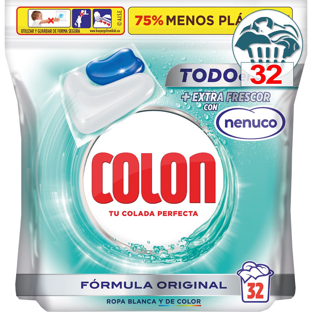 Detergente cápsulas Nenuco Todo en 1 bolsa 32 cápsulas · COLON ...