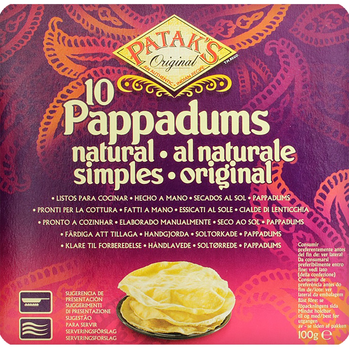 pappaduns natural 10 unidades caja 100 g · PATAKS · Supermercado El ...