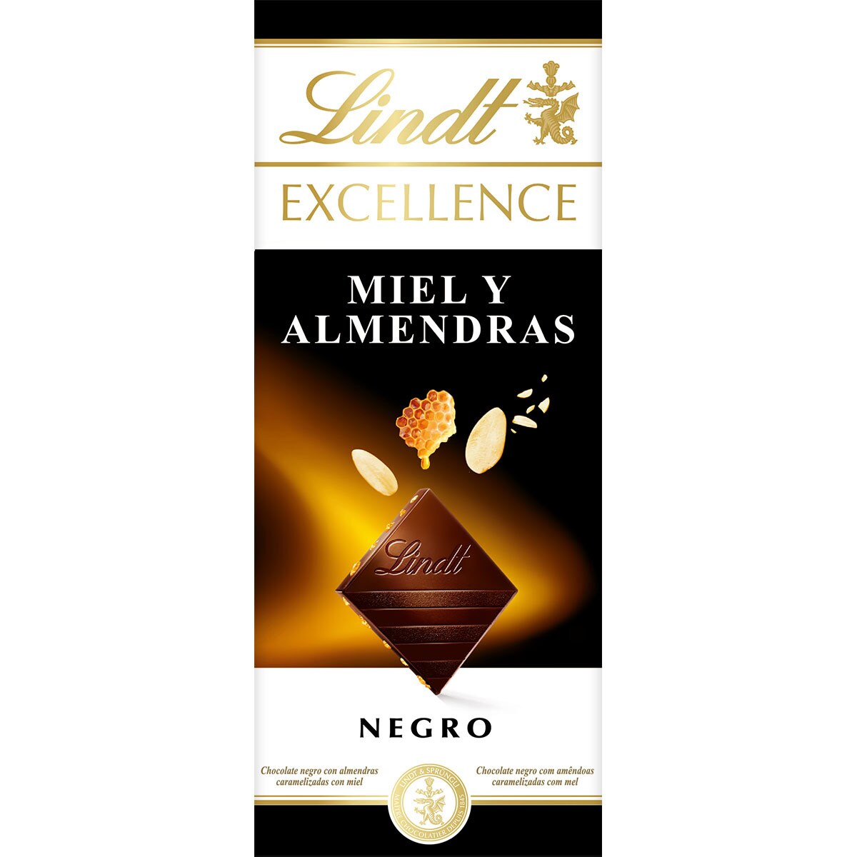 Comprar Chocolate negro con miel y almendras tableta 100 g · LINDT ...