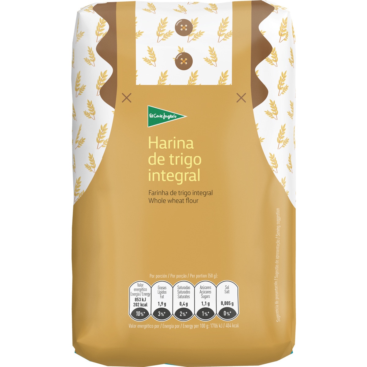 Whole-wheat flour packet 1 kg · EL CORTE INGLES · Supermercado El Corte ...